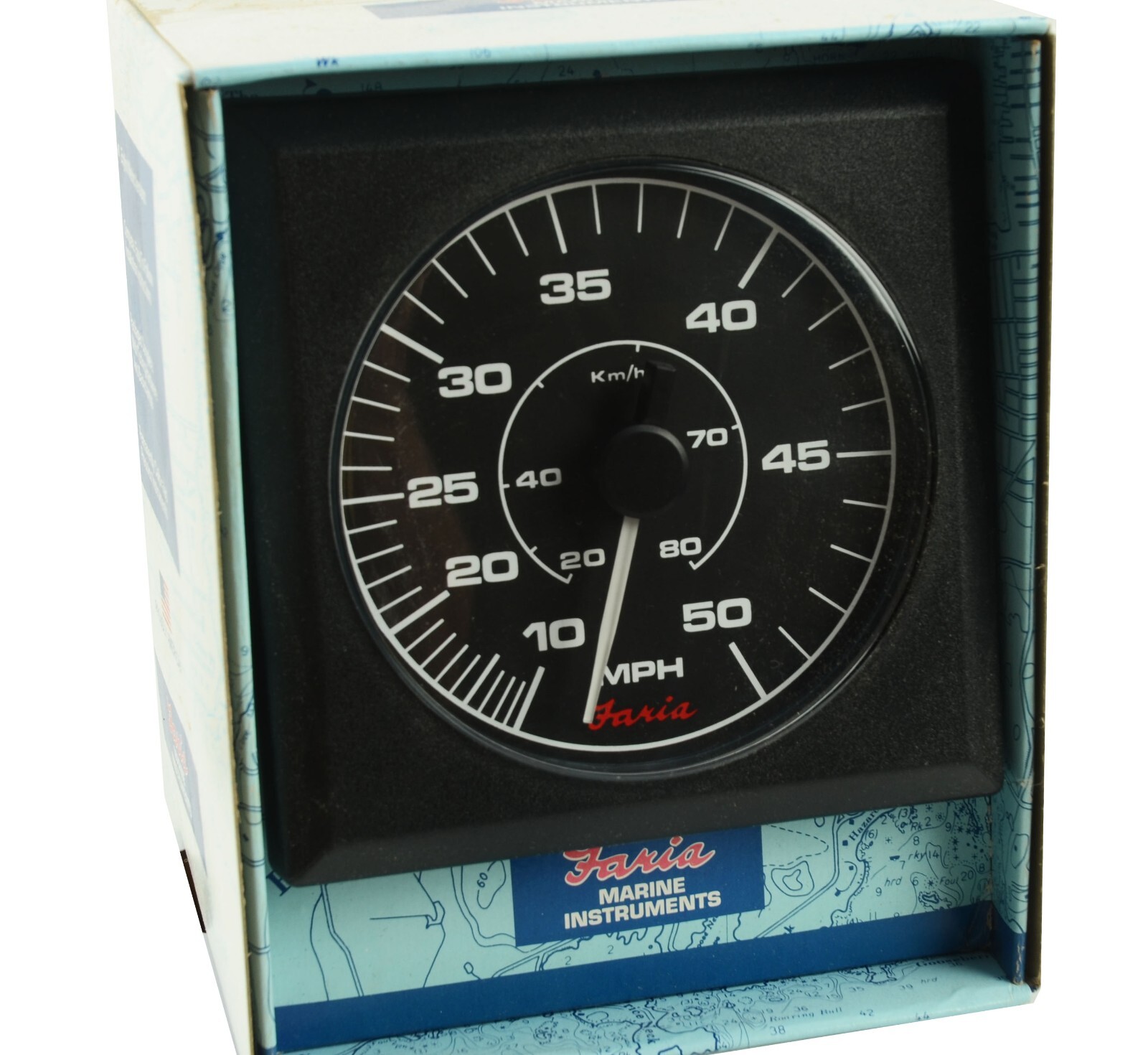 Faria Boat Speedometer Square Bezel 50 MPH SE9616 3 1/4 Inch Black | eBay
