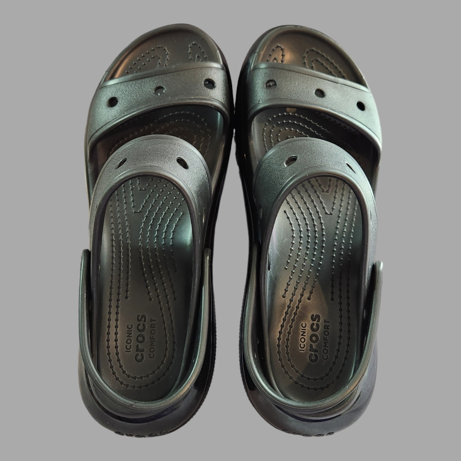 Crocs Classic Mega Crush Platform Sandals Black Men's… - Gem