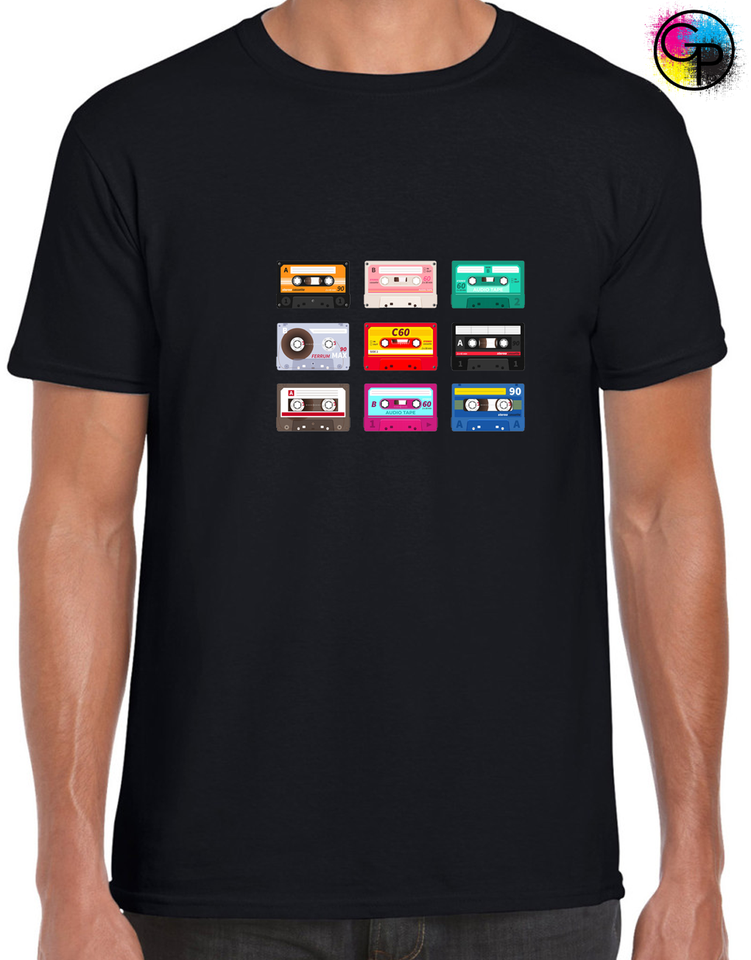 RETRO CASSETTES MENS T SHIRT RETRO MUSIC CLASSIC DJ VINYL MUSICIAN COOL ...
