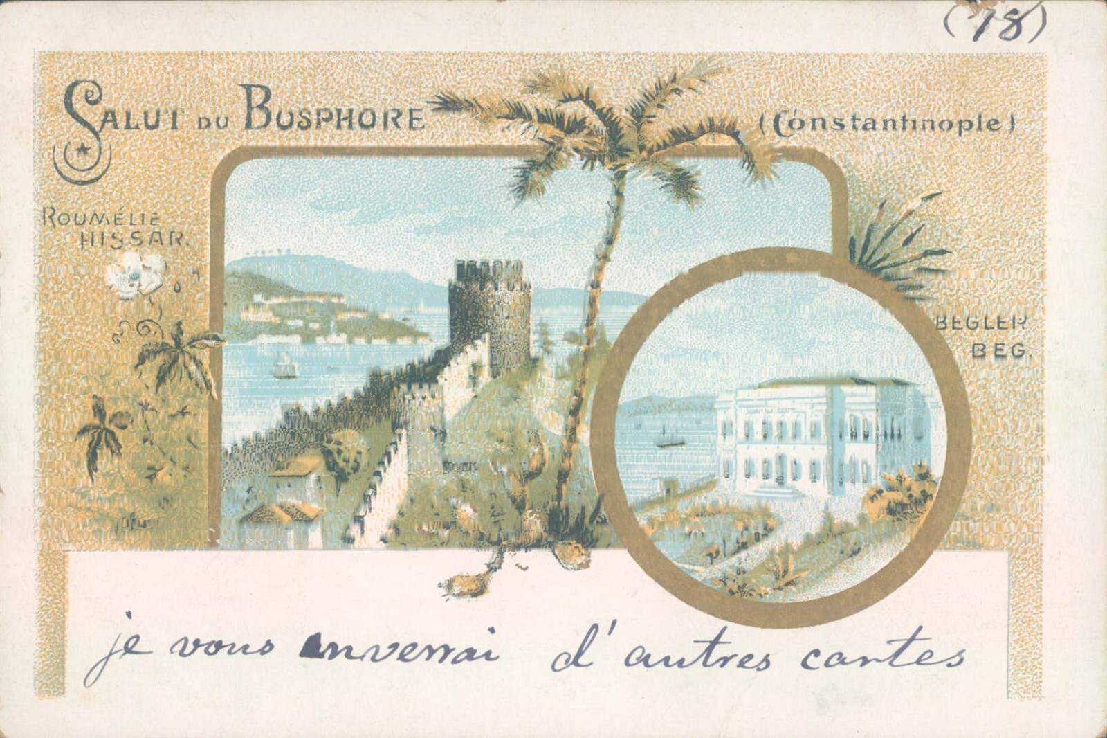 TURKEY Salut du Bosphore Constantinople 1900s litho PC | eBay