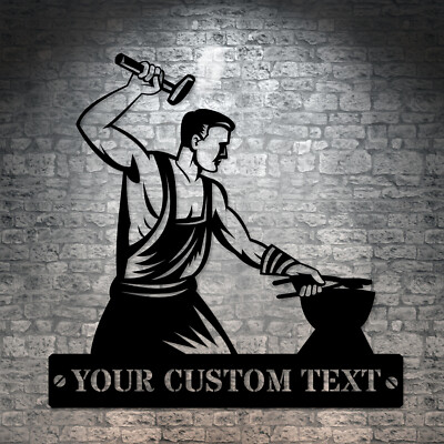 Personalized Blacksmith Name Metal Sign Gift. Custom Ironworker Wall ...