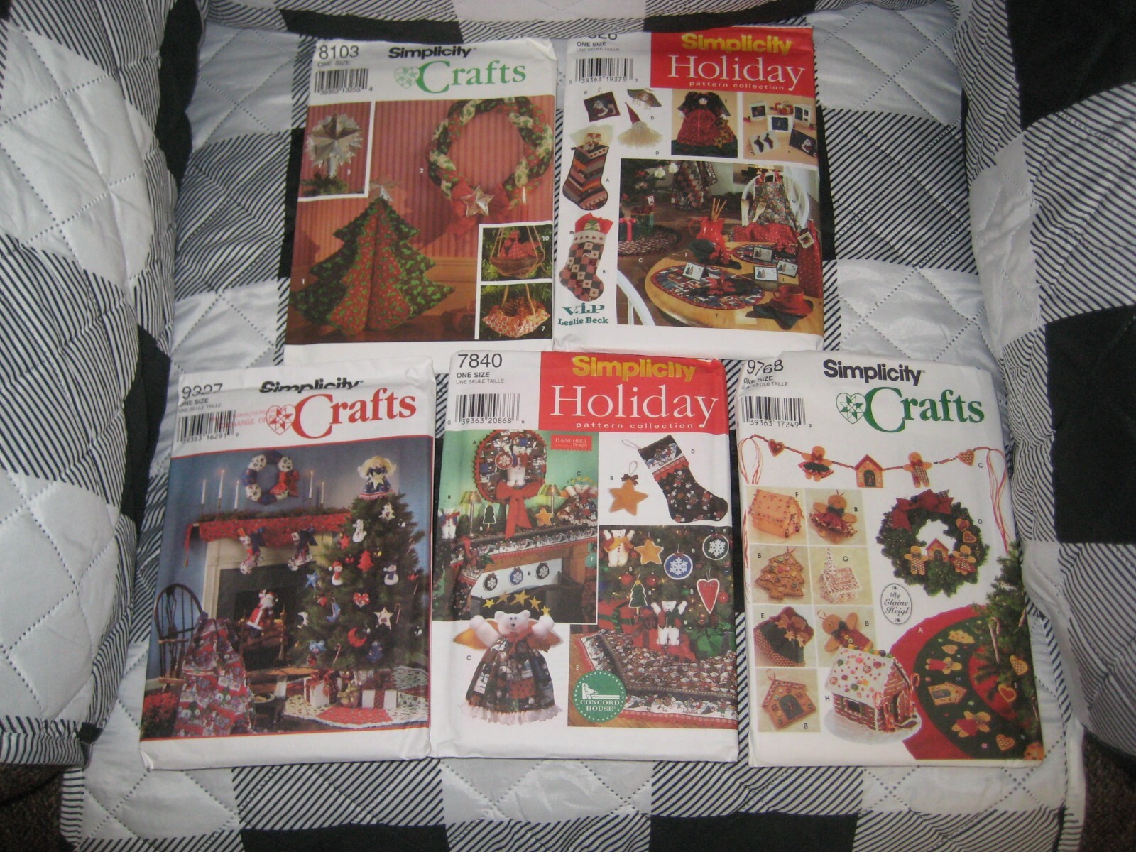 5 SIMPLICITY HOLIDAY CHRISTMAS CRAFT PATTERNS UNCUT 9327,7840,9768,8103 ...