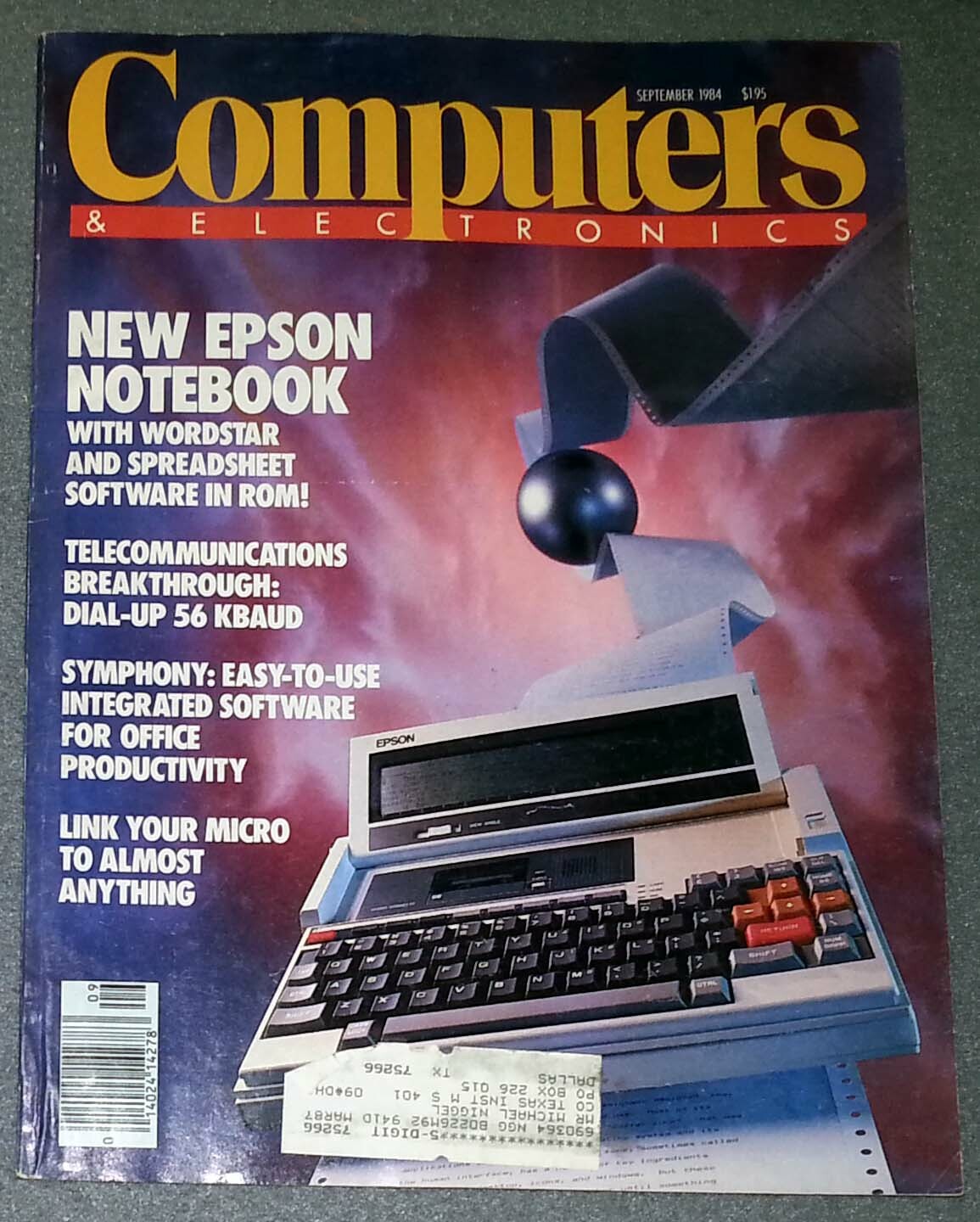 Computers & Electronics Magazine - September 1984 New Epson Notebook | eBay