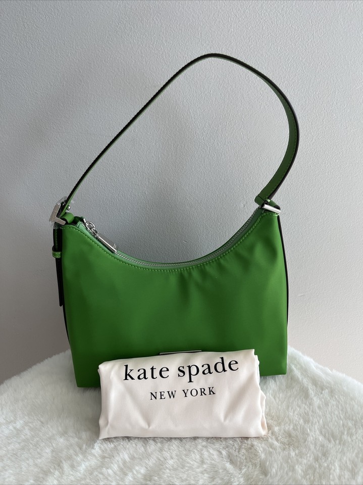 NWT KATE SPADE Sam Icon KSNYL Nylon Small Shoulder Bag Green | eBay