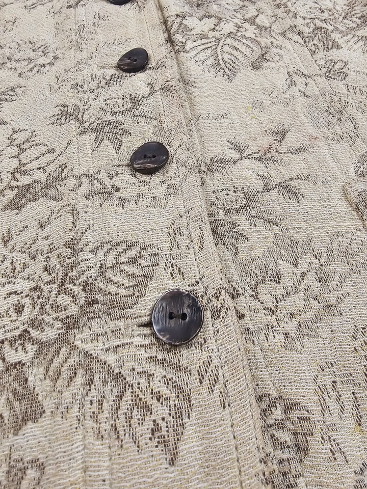 VTG J. Jill Womens XL Hemp Silk Blend Cream Floral Toile Tapestry ...