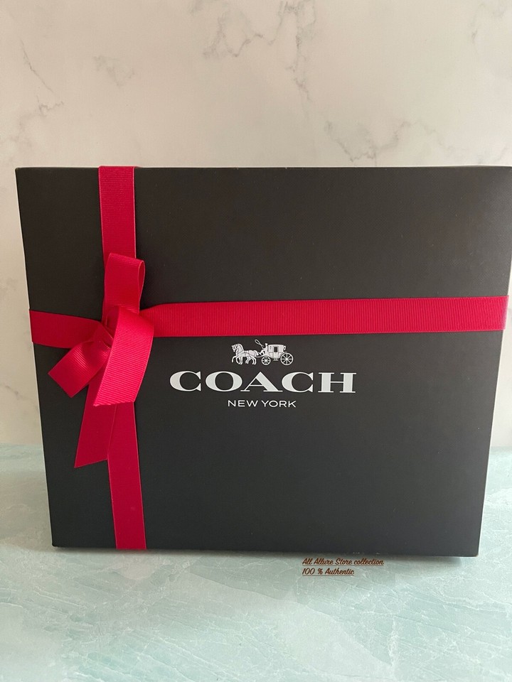 🎀BN Coach Black Gift ~Packing Box~Handle Bag~Envelope Bag~Gift tag Pick ...