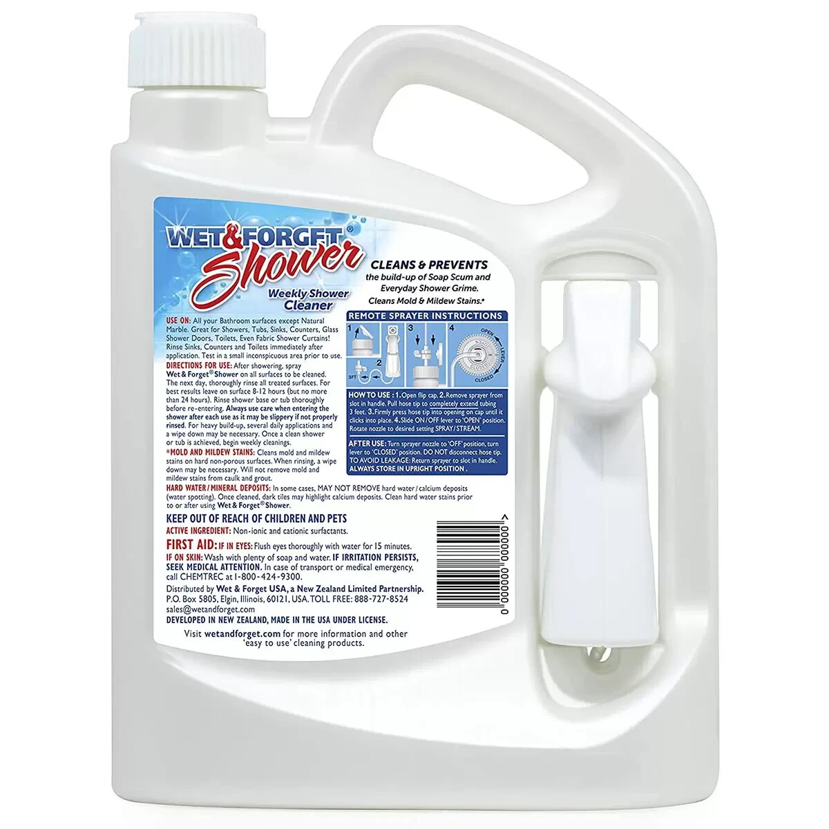 Wet & Forget 2 Litre Powerful Shower Bathroom Cleaner Spray & Rinse No ...