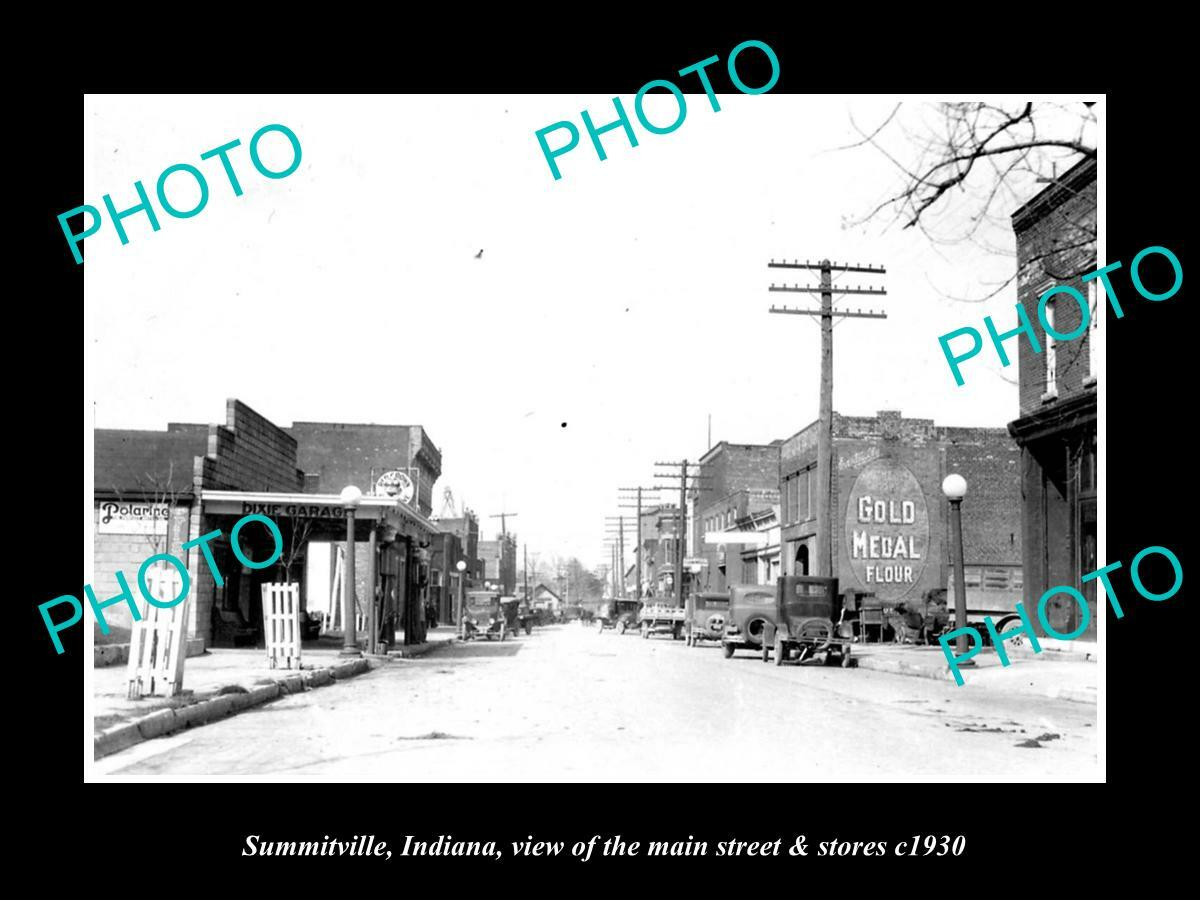 OLD 8x6 HISTORIC PHOTO OF SUMMITVILLE INDIANA THE MAIN STREET & STORES ...