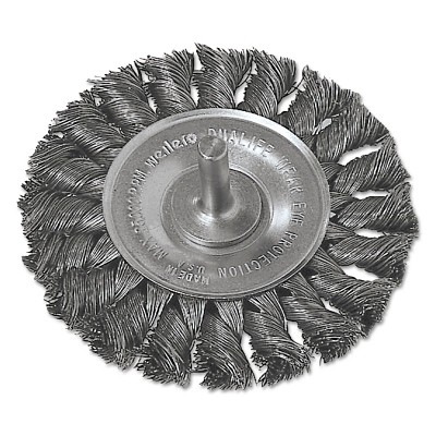 Standard Twist Knot Wire Wheel, 3-1/4 in dia x 3/8 in W Face, 0.0118 in ...