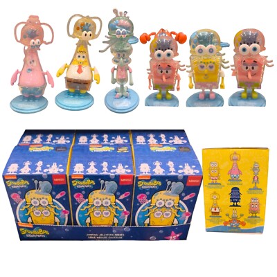 SpongeBob SquarePants Jellyfish Miniso Figure Model x6 Blind Box ...