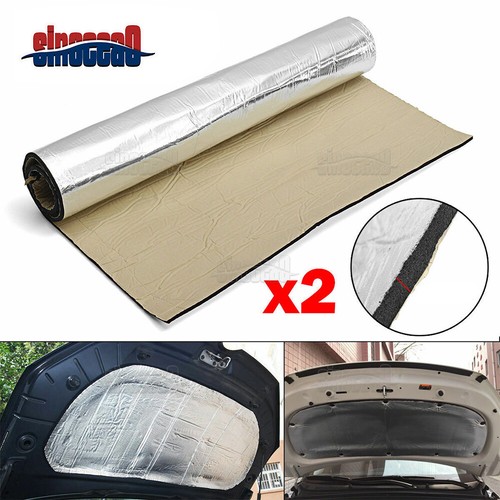 2pcs 30x100cm Fairing Engine Hood Deadener Insulation Heat Shield Cover ...