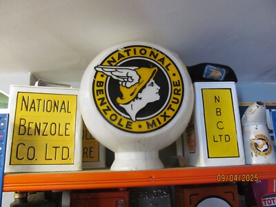 VINTAGE NATIONAL BENZOLE CO. LTD. 2 GALLON PETROL CAN & NATIONAL BRASS ...