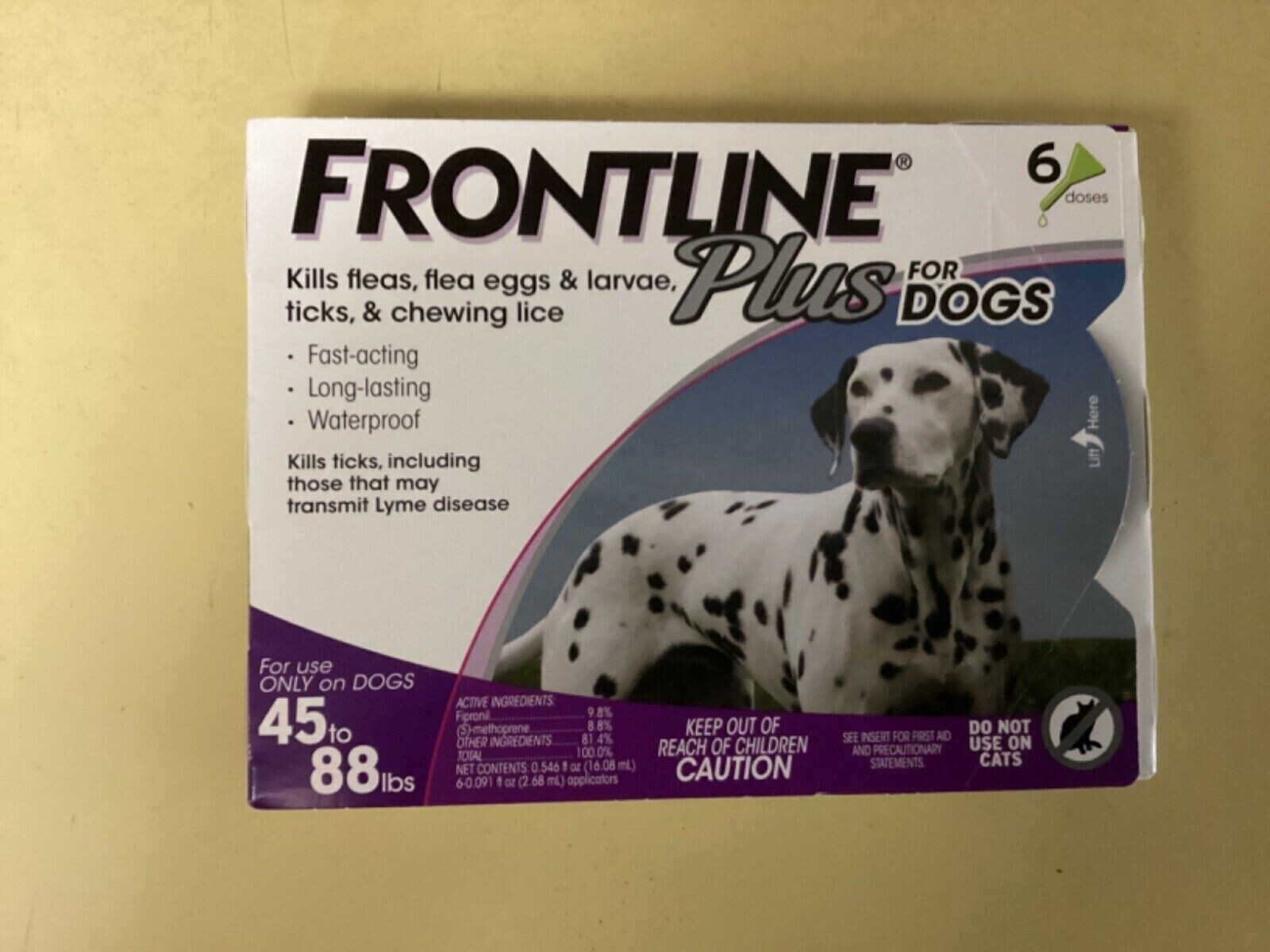 Frontline Plus for Large Dogs Flea and Tick 45-88 Lbs - 6 Doses -BRAND ...