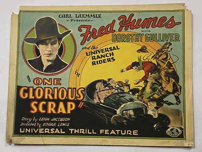 ONE GLORIOUS SCRAP Title Lobby Card (Good) 1925 Fred Humes Movie Poster ...