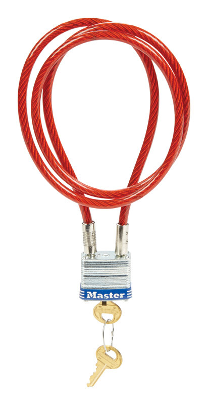 MASTER LOCK 3/16" x 36" Steel 4-Pin Cylinder Locking Braided Steel ...