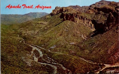 Postcard Apache Trail past Canyon Lake Arizona AZ Old Stagecoach Trail ...