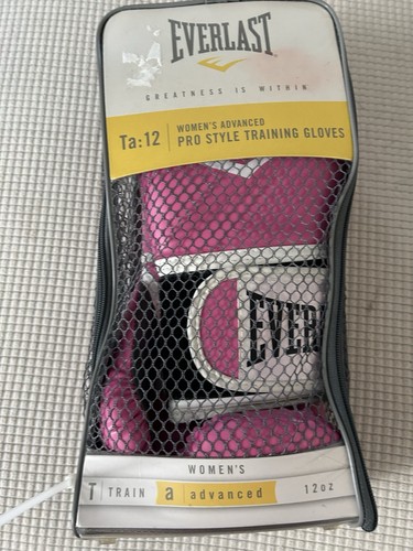 New EVERLAST Pro Style 12oz Pink Women’s Advance Training Boxing Gloves ...