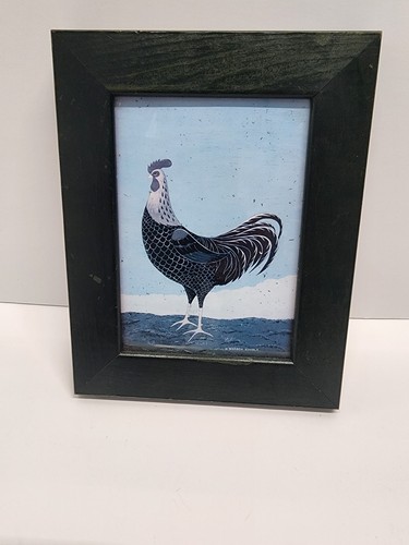 Warren Kimble Country Rooster Chicken Rustic Farm House Black Framed ...