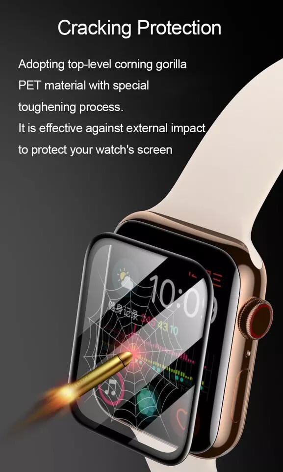 3-Pack For Apple Watch 7 6 5 4 3 2 SE Full Screen Protector iWatch 38/ ...