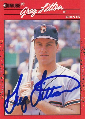 GREG LITTON SAN FRANCISCO GIANTS SIGNED CARD SEATTLE MARINERS BOSTON ...