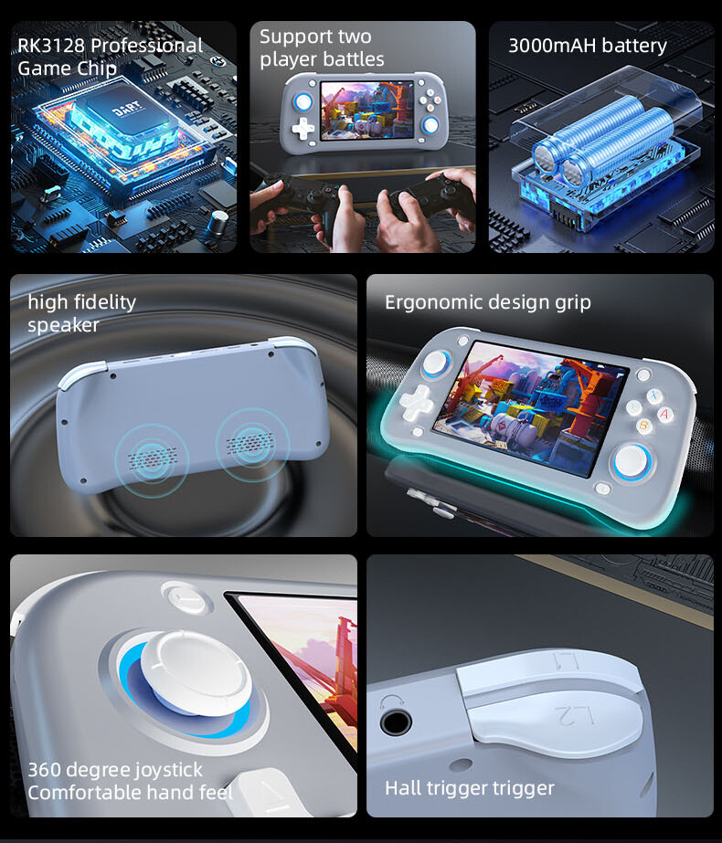 128GB Retro Handheld Game Console 4.3inch IPS Video Consoles Stick ...
