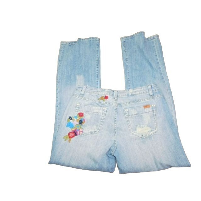 Vertigo Size 8 Distressed Boho Embroidered Denim Jeans | eBay