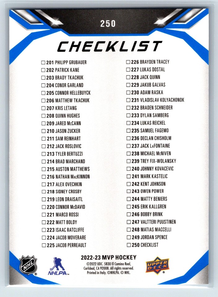 2022-23 Upper Deck MVP #250 Matt Boldy Blue Script Parallel | eBay