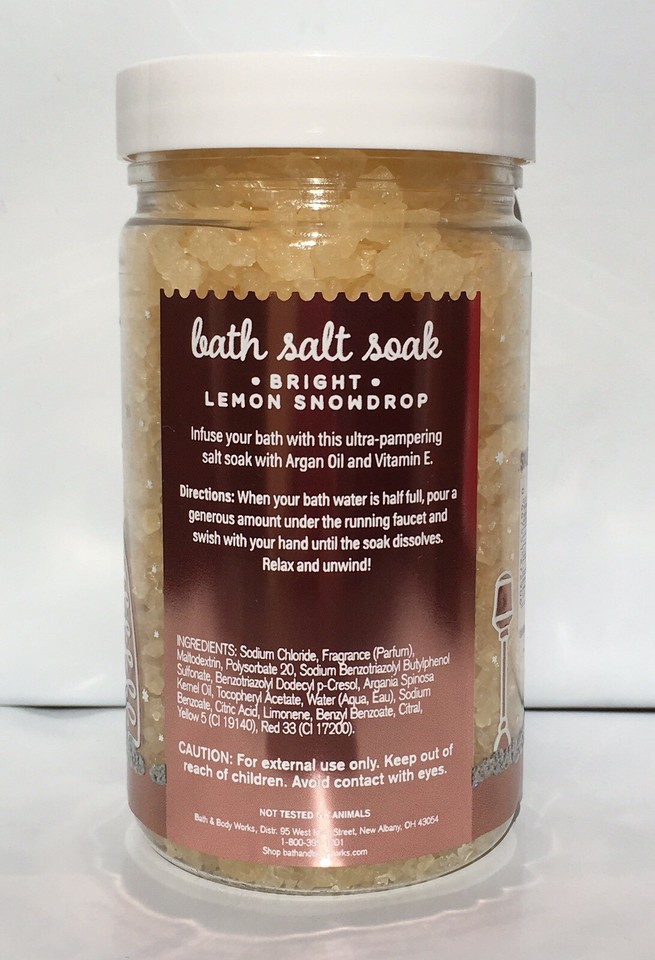 NEW Bath & Body Works BRIGHT LEMON SNOWDROP Bath Salt Soak 8 Oz - Ships ...