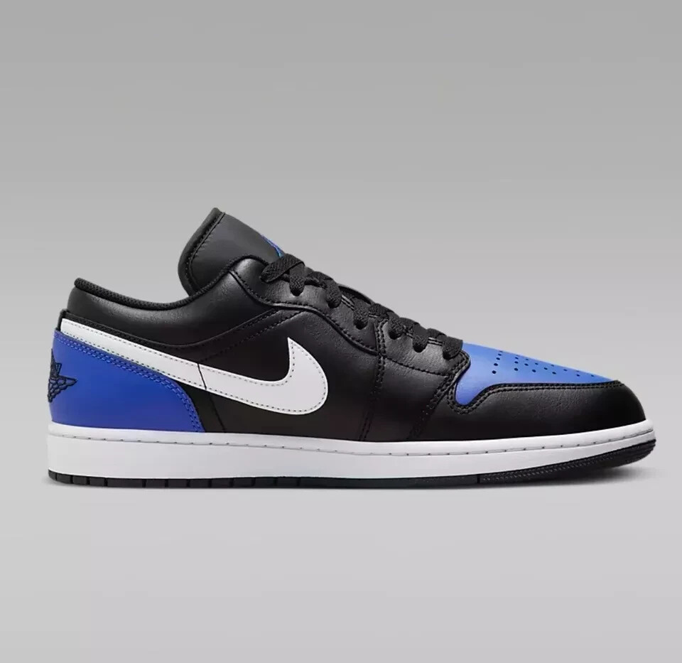 NIKE Air Jordan 1 Low Black Royal Toe 553558 042 MEN'S SIZE 9 FAST ...