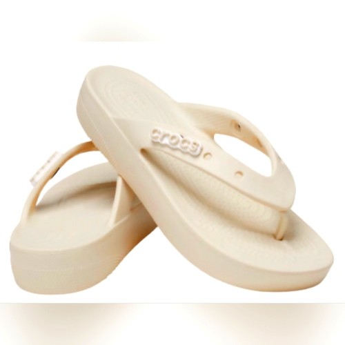Crocs Womens Classic Platform Cream Flip Flop Size Us 10 | eBay