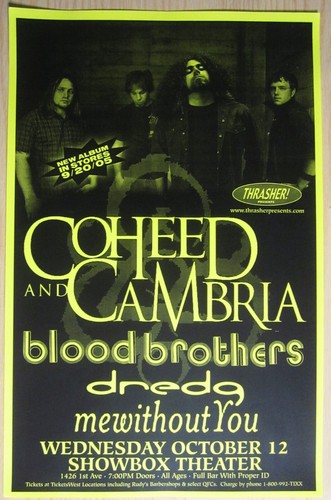 Coheed And Cambria Posters Lot 3 ORG (04-05) Concert Show Flyers Vaux ...