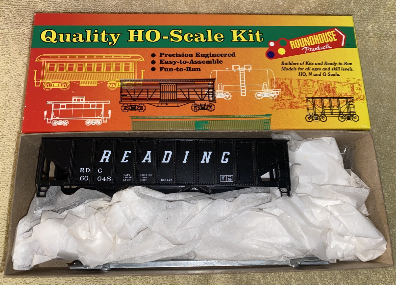 RDG Reading 3 Bay Rib Hopper Kit Roundhouse #1547 NOS NEW MINT | eBay