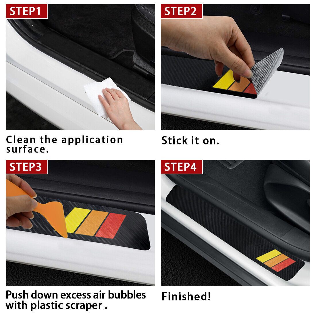 For Toyota 4Runner Set Car License Plate Frame Cover + Door Sill ...