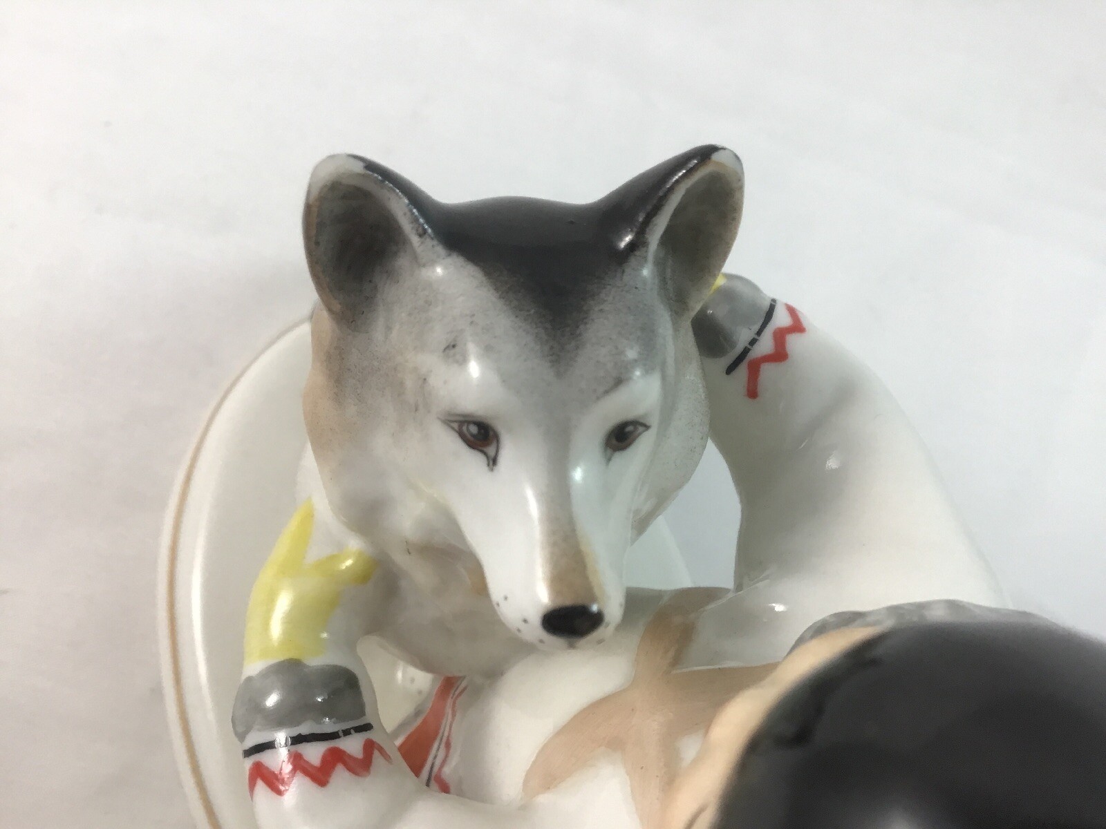 Vintage Lomonosov LFZ Porcelain Yakut Boy with Husky Dog Figure USSR | eBay