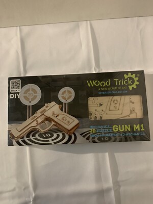 Wood Trick Wooden Scale 3D Model Gun Kit - M1 | eBay UK