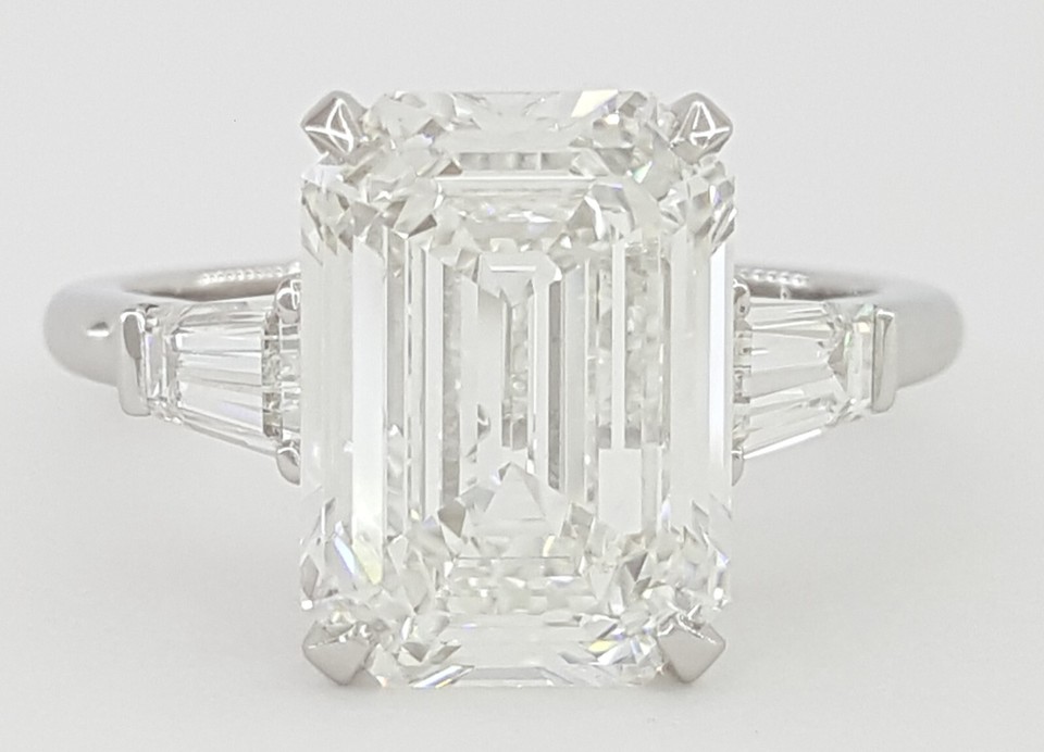 Graff Promise Emerald Cut Diamond 3-Stone Engagement Ring 5.91 ct ...