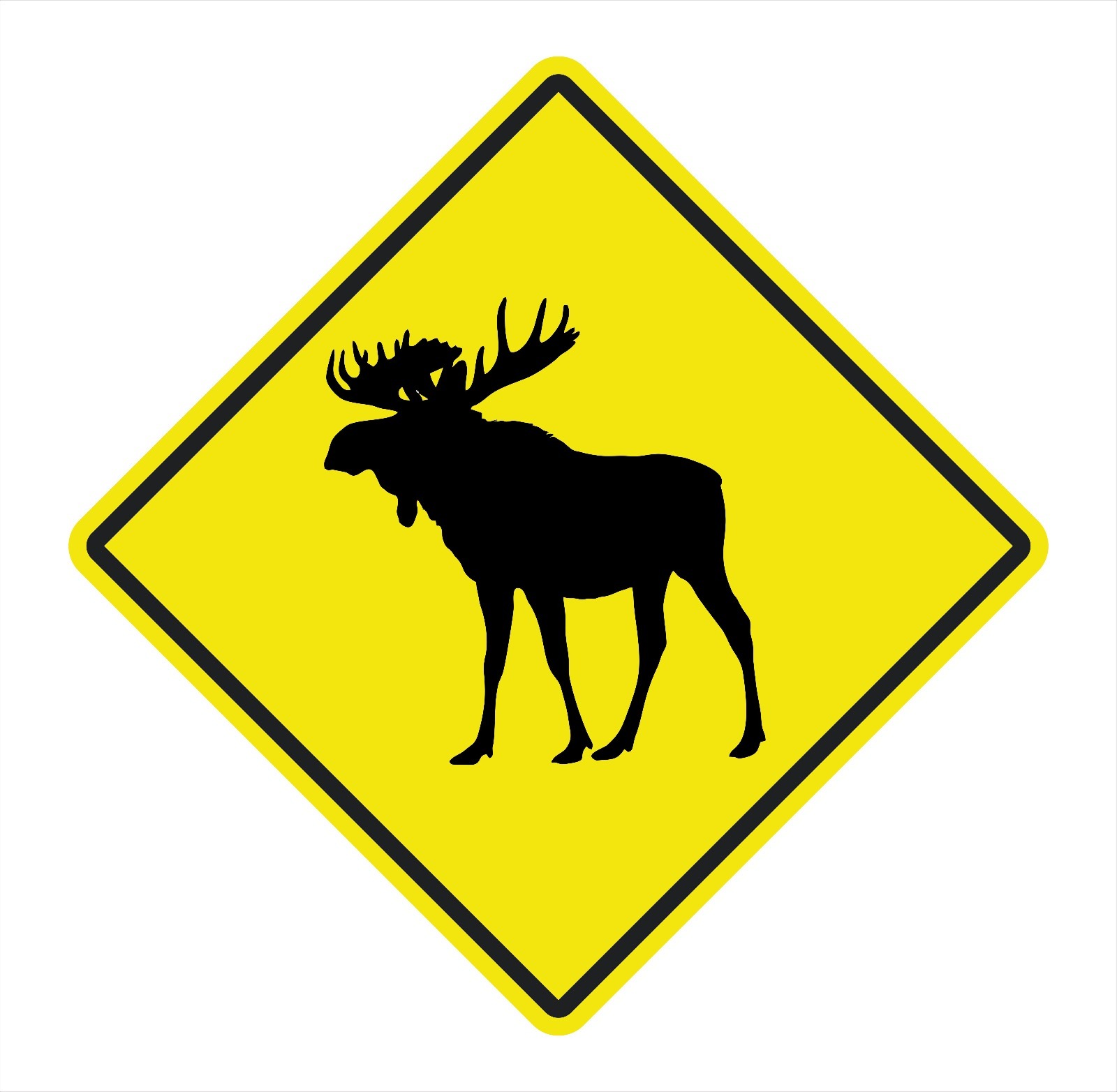 Moose Crosing 100% aluminum sign 16" x 16" diagonal dimensions | eBay