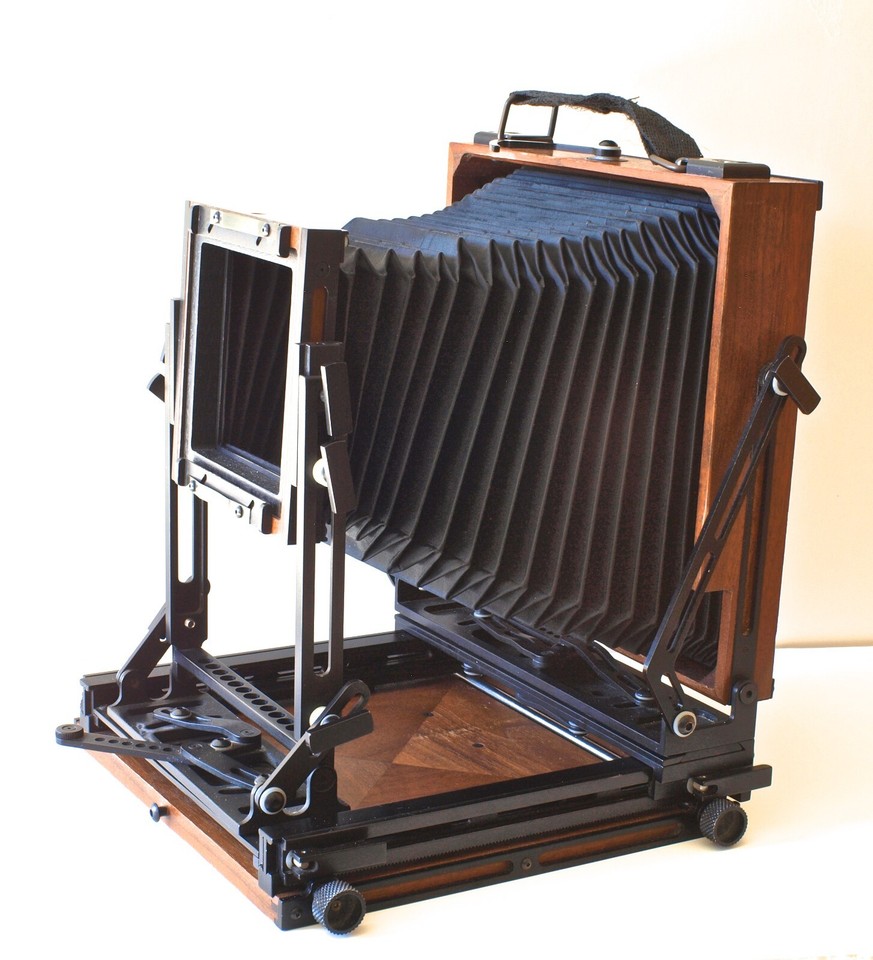 K.B.CANHAM 4x5 WOODEN FIELD CAMERA W/ WIDE ANGLE BELLOWS & DARK CLOTH ...