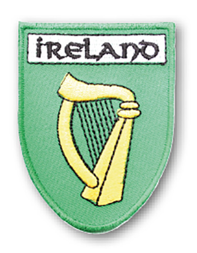 Irish Harp Ireland Shield Embroidered Iron On Sew On Patch, Irish Gift ...