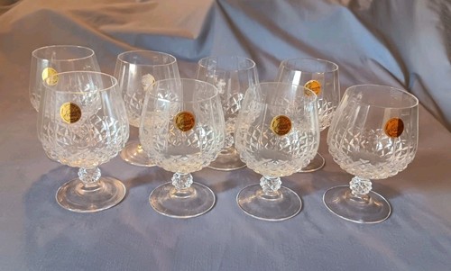 Set of 8 Diamond Cut Cristal D Arques Garanti Goblets | eBay