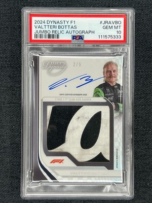 2024 Topps Dynasty Formula 1 F1 Valtteri Bottas Jumbo Patch Auto 2/5 ...