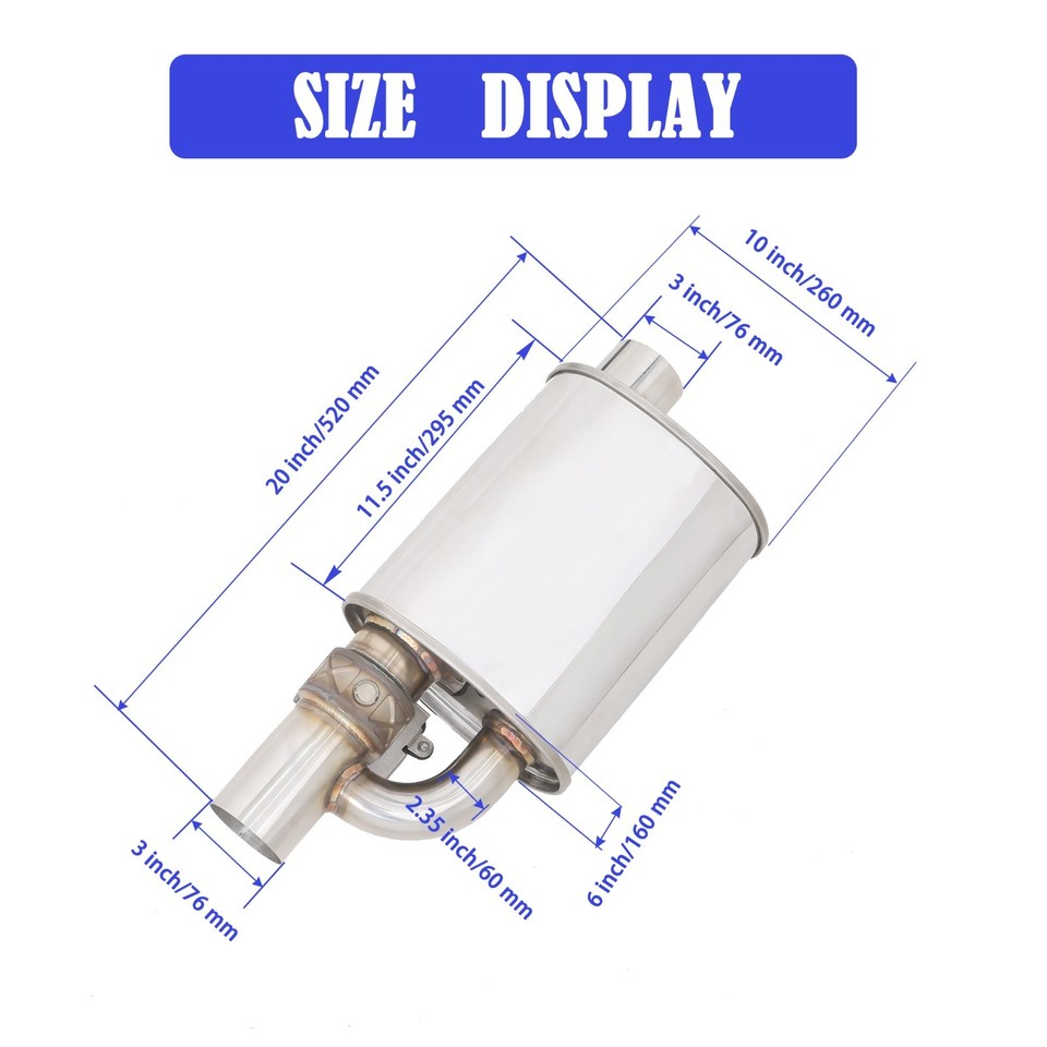 Open Box Universal Electronic Valved Exhaust Muffler 3"Single In/Out | eBay