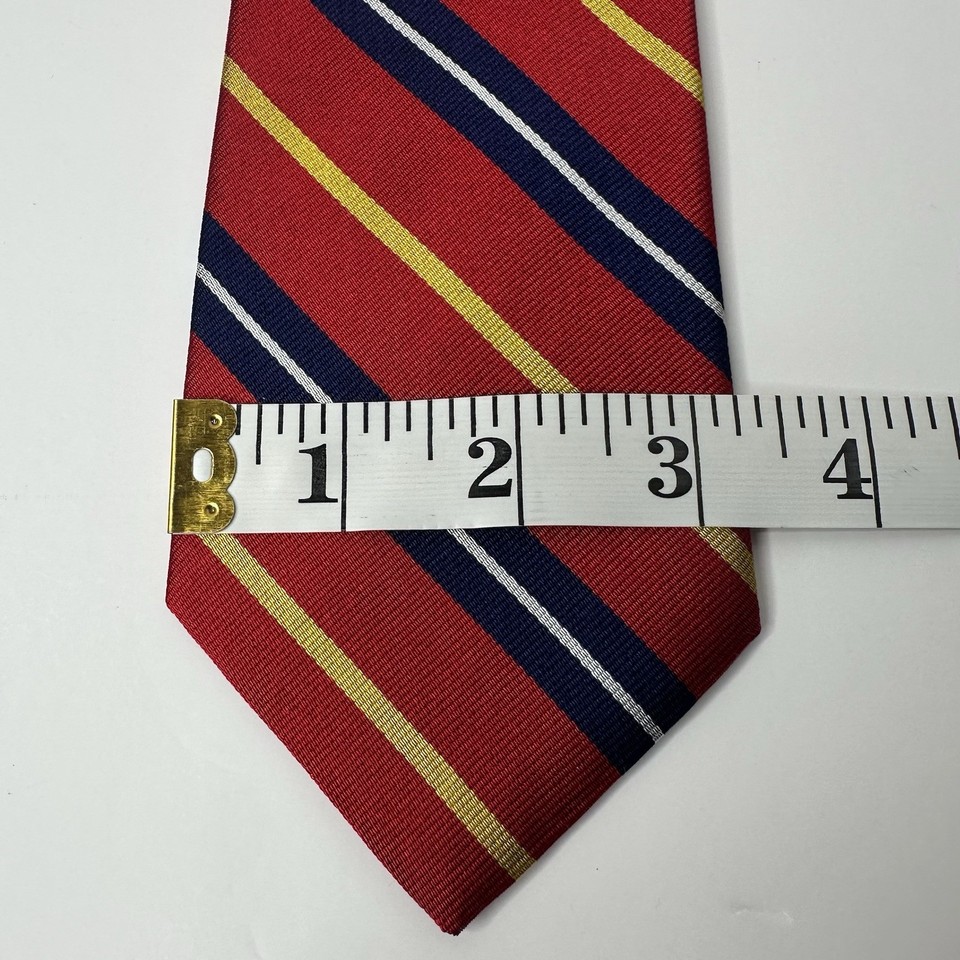 J. Press Men's 100% Silk Necktie Red-White & Blue Striped Repp Handmade ...