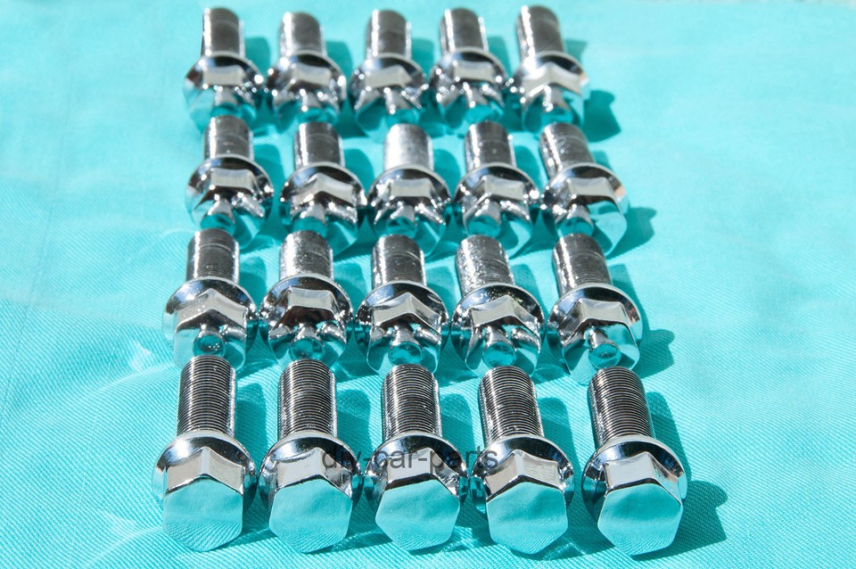 Set of 20 Chrome Mercedes Benz Lug Bolts Nuts ML350 S500 GLK350 S550 ...