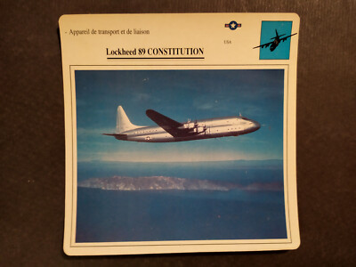 LOCKHEED 89 CONSTITUTION fiche aviation plane lobbycard carte avion | eBay