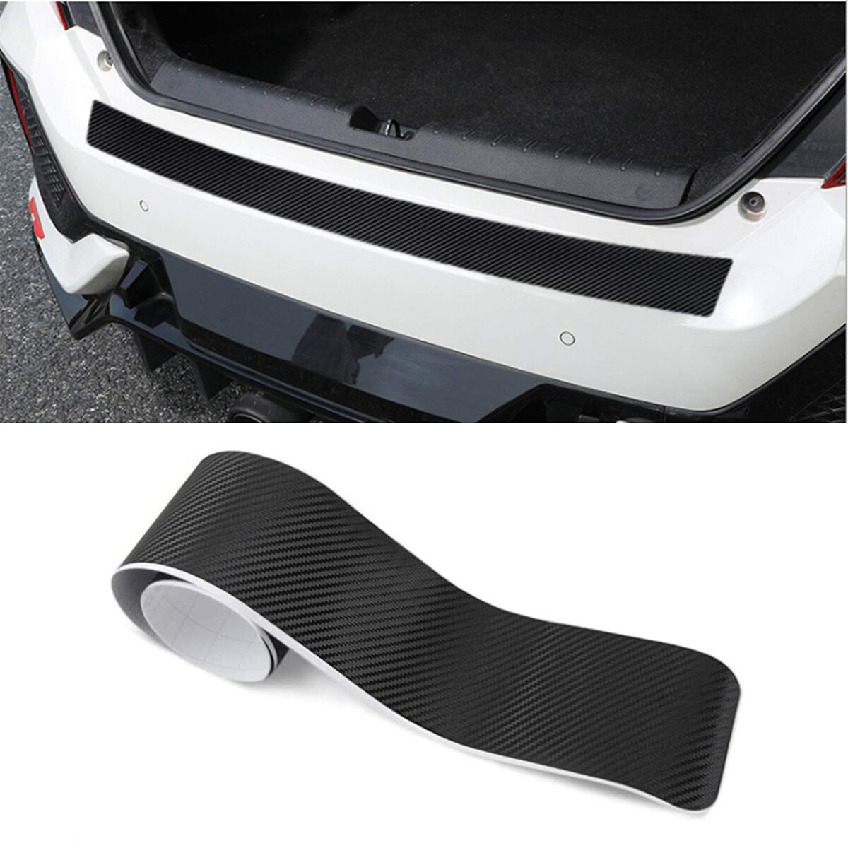 Black Sticker Rear Bumper Guard Sill Plate Trunk Protector For Nissan ...