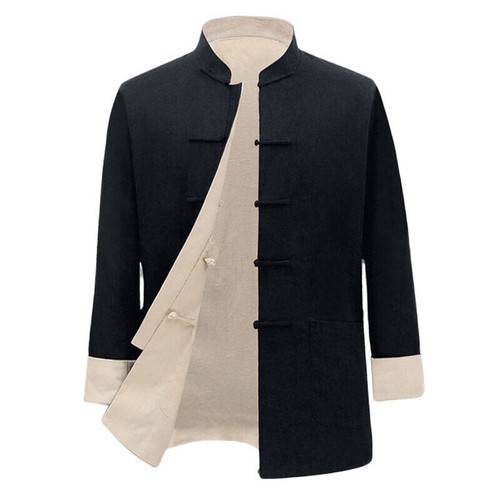 Mens Traditional Chinese Tang Suit Jack Reversible Kung Fu Coat Large ...
