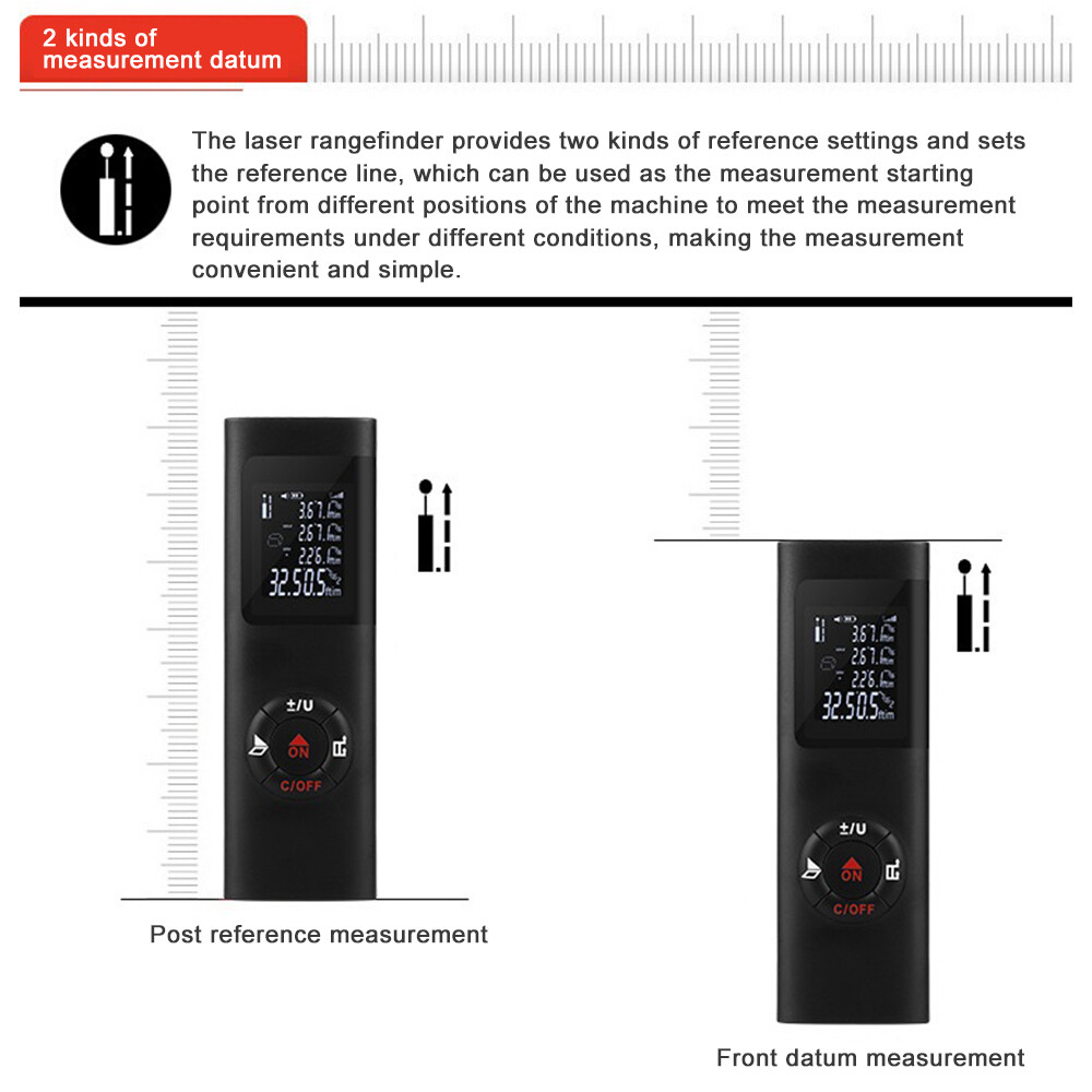 Handheld Digital Laser Point Distance Meter Tape Range Finder Measure ...