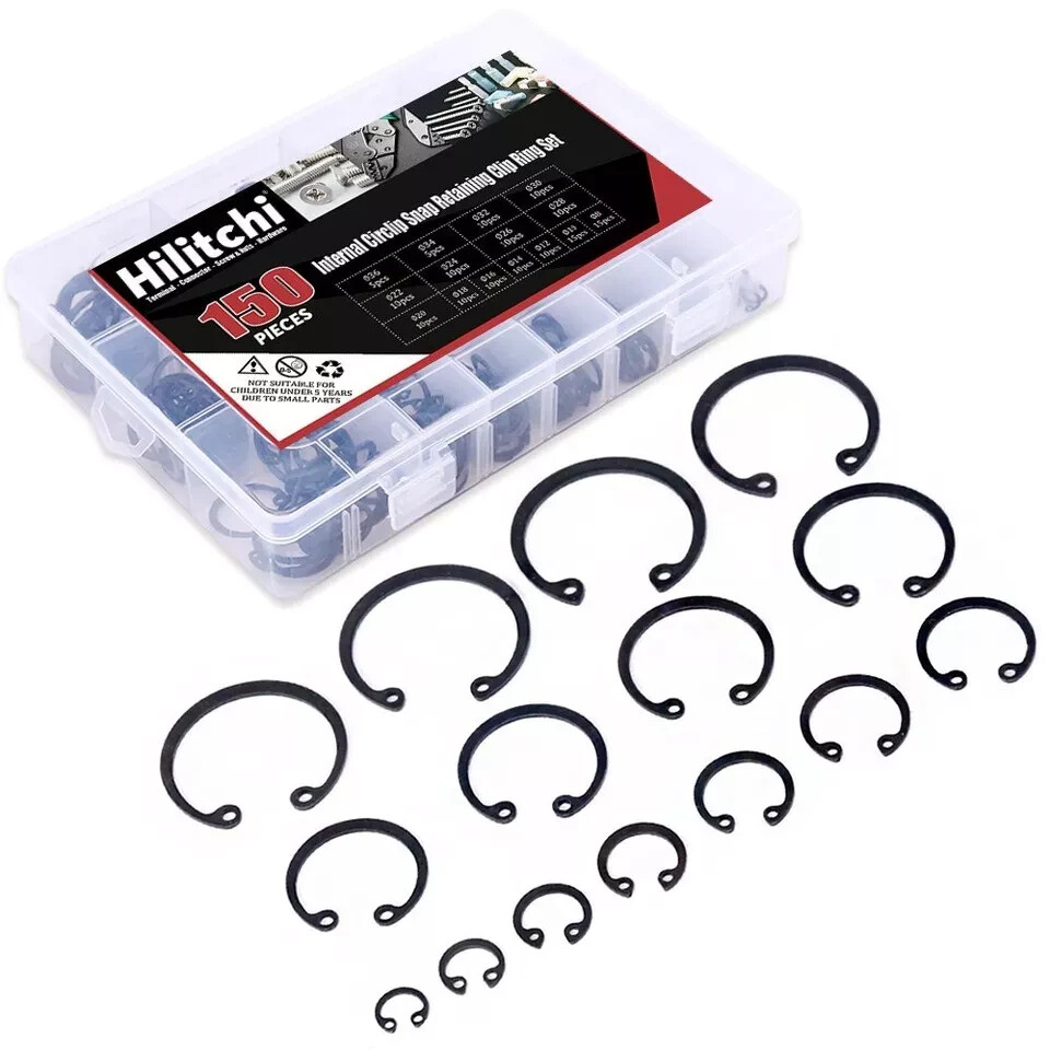 300Pcs 15Size Alloy Steel Internal Circlip Snap Retaining Clip Ring ...