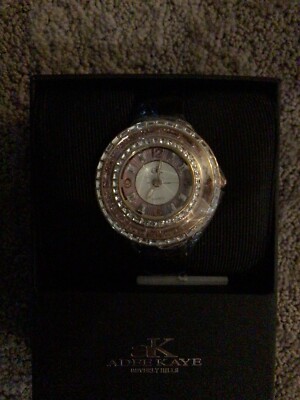 ADEE KAYE WATCH WITH AUSTRIAN CRYSTALS JAPANESE MOVEMENT With Leather ...